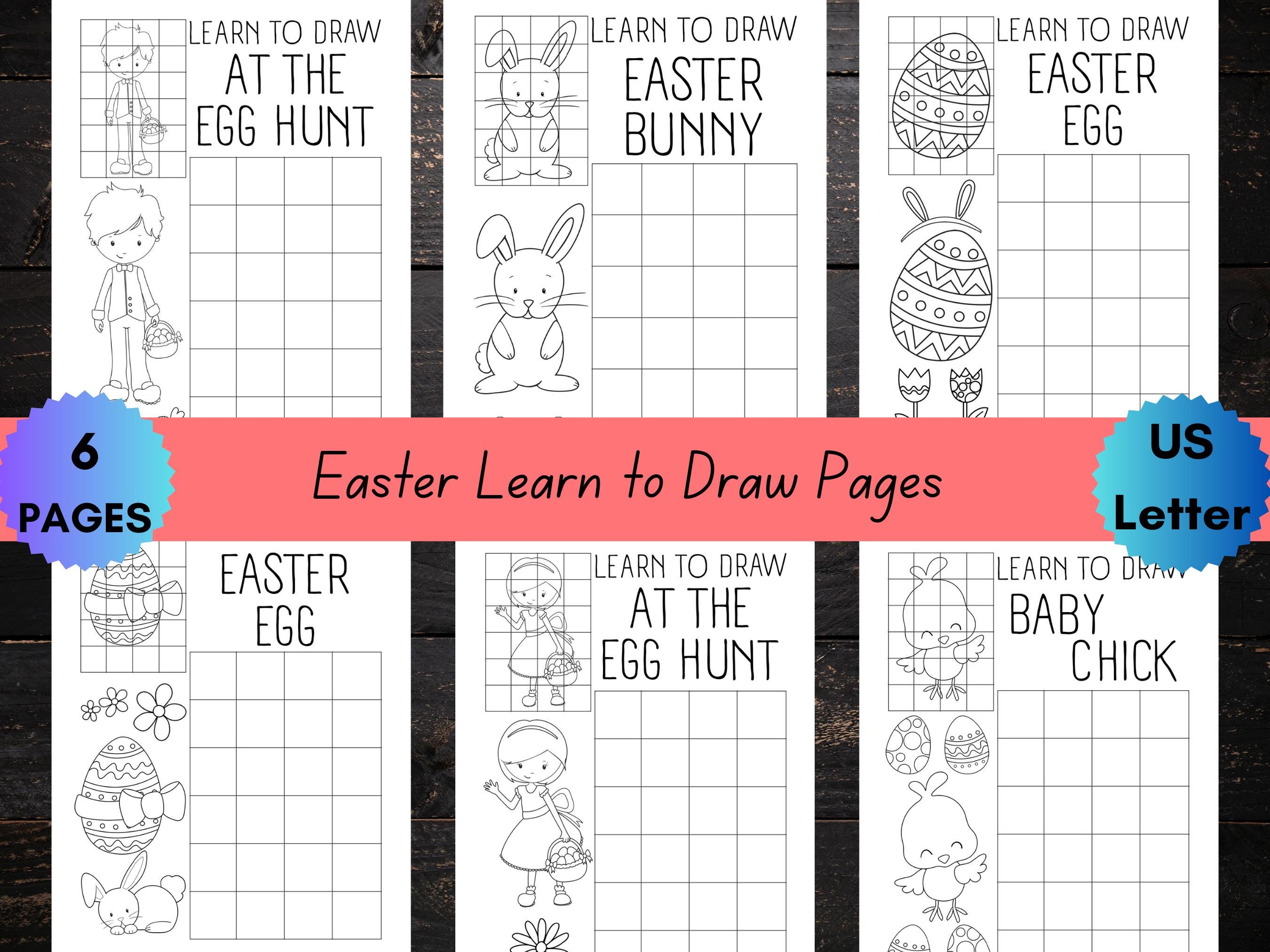 Printable Learn to Draw Easter Activity – Fun Kids Drawing & Coloring ...