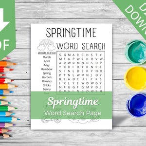 Printable Word Search | Spring Activity and Coloring Page | Printable ...