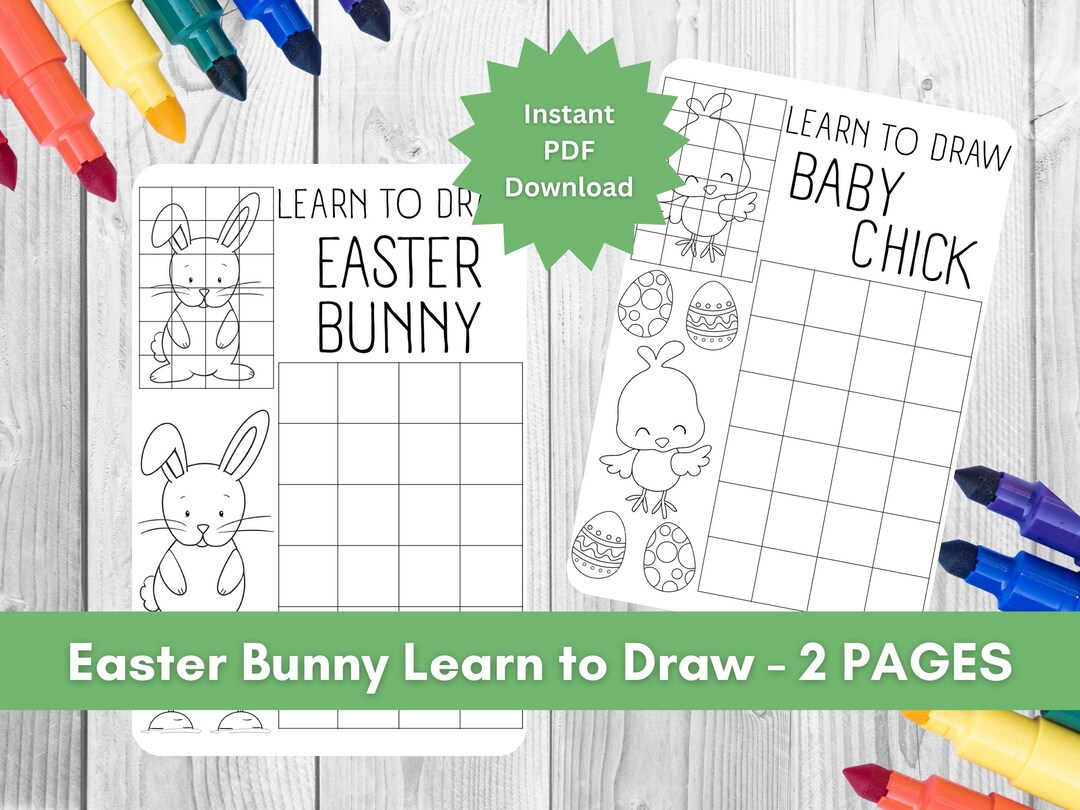 Printable Learn to Draw Easter Activity – Fun Kids Drawing & Coloring ...