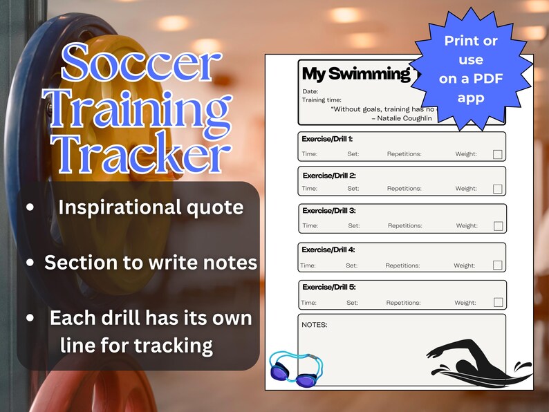 Printable Swimming Training Tracker – Coach Planner & Athlete Workout ...