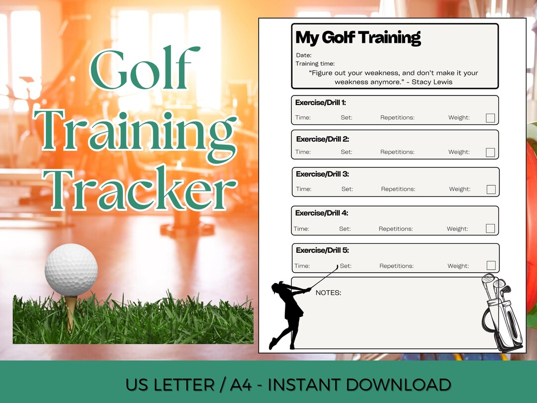 Printable Golf Training Tracker – Coach Planner & Athlete Workout Log ...