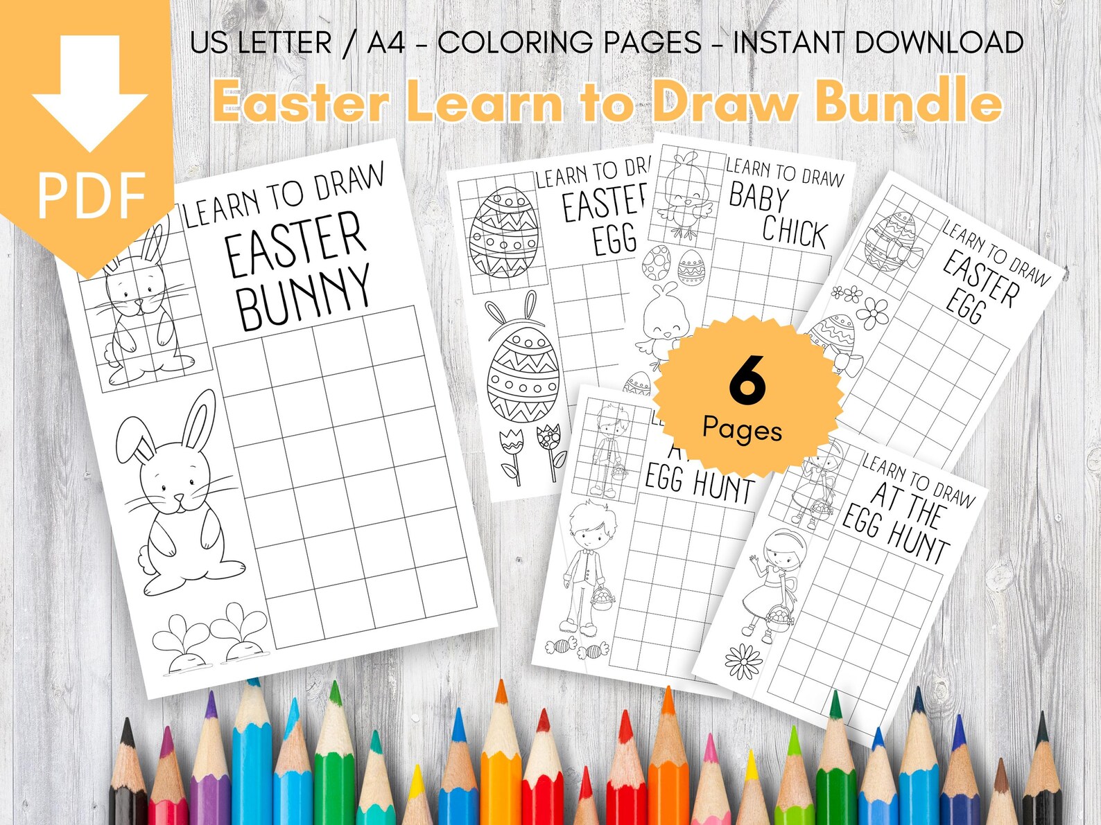Printable Learn to Draw Easter Activity – Fun Kids Drawing & Coloring ...