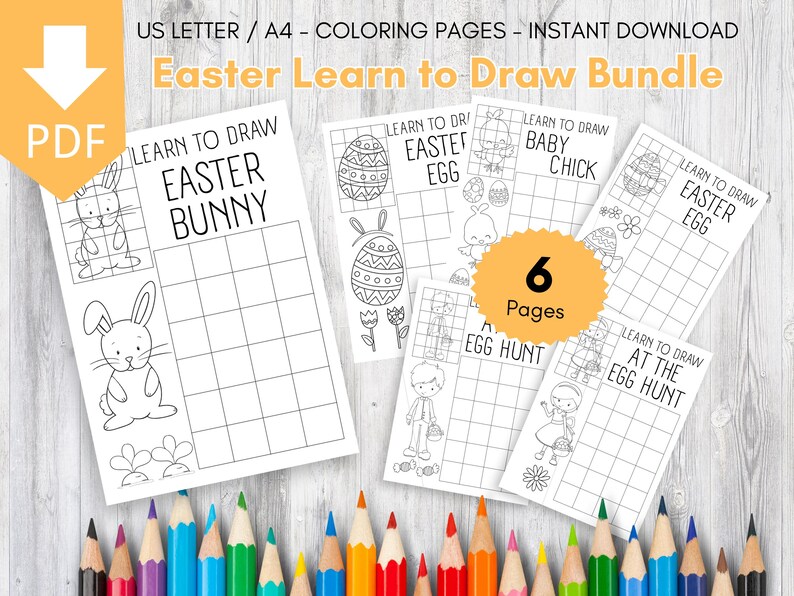 Printable Learn to Draw Easter Activity – Fun Kids Drawing & Coloring ...