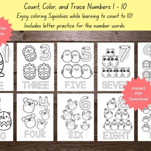 Printable Numbers 1-10 Color and Trace Activity | Printable Number ...