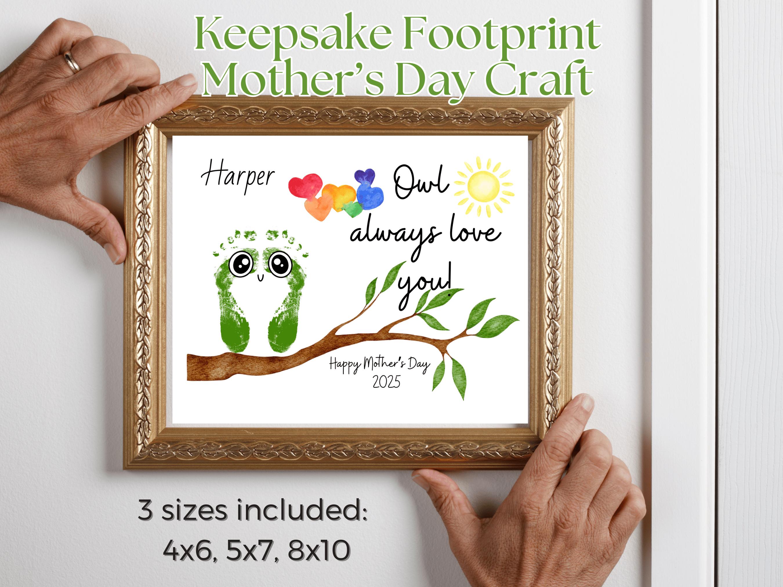 Printable Mother's Day Footprint Art Craft Printable Owl Always Love ...