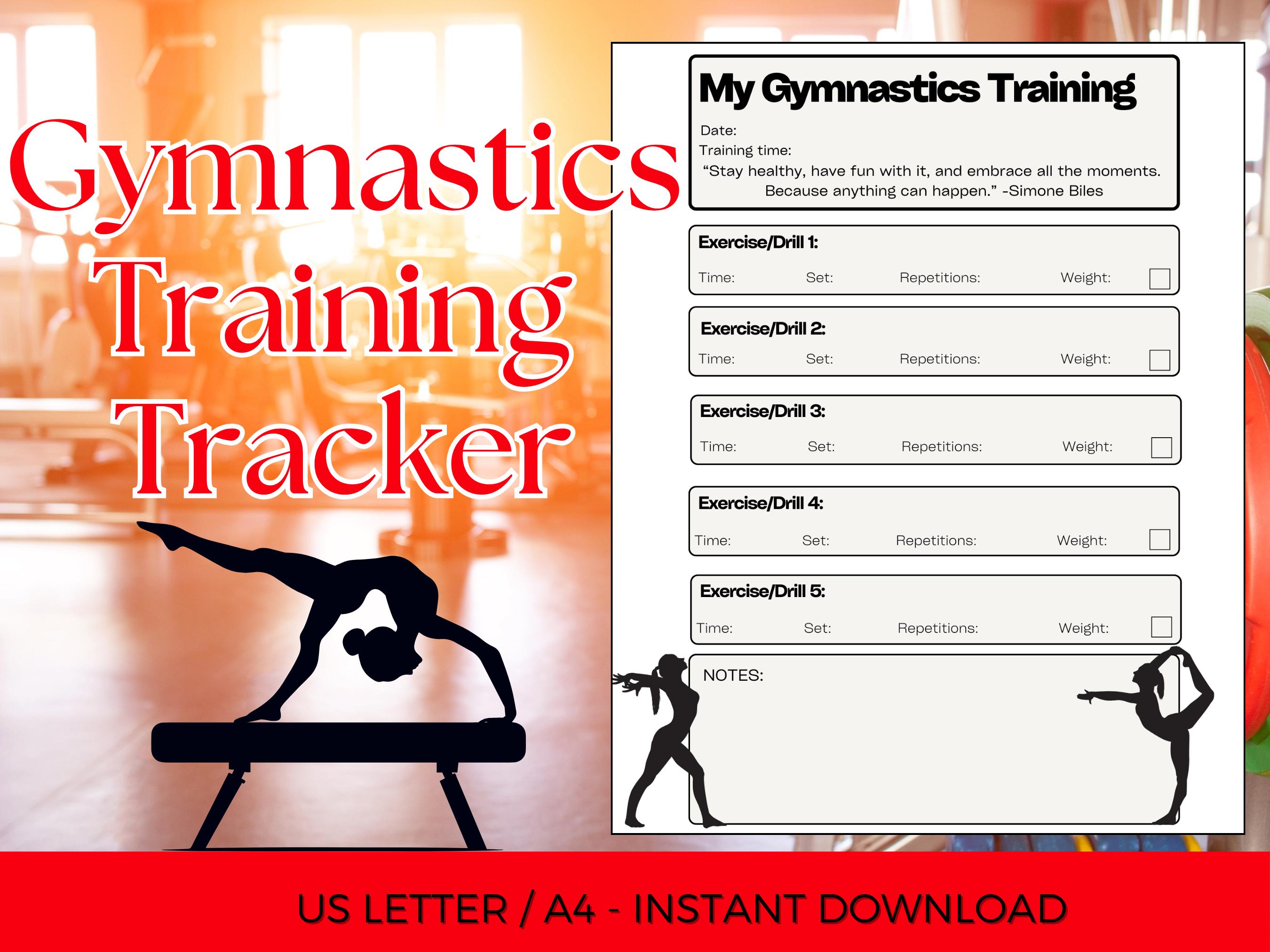 Printable Gymnastics Training Tracker, Printable Exercise Plan, Digital ...