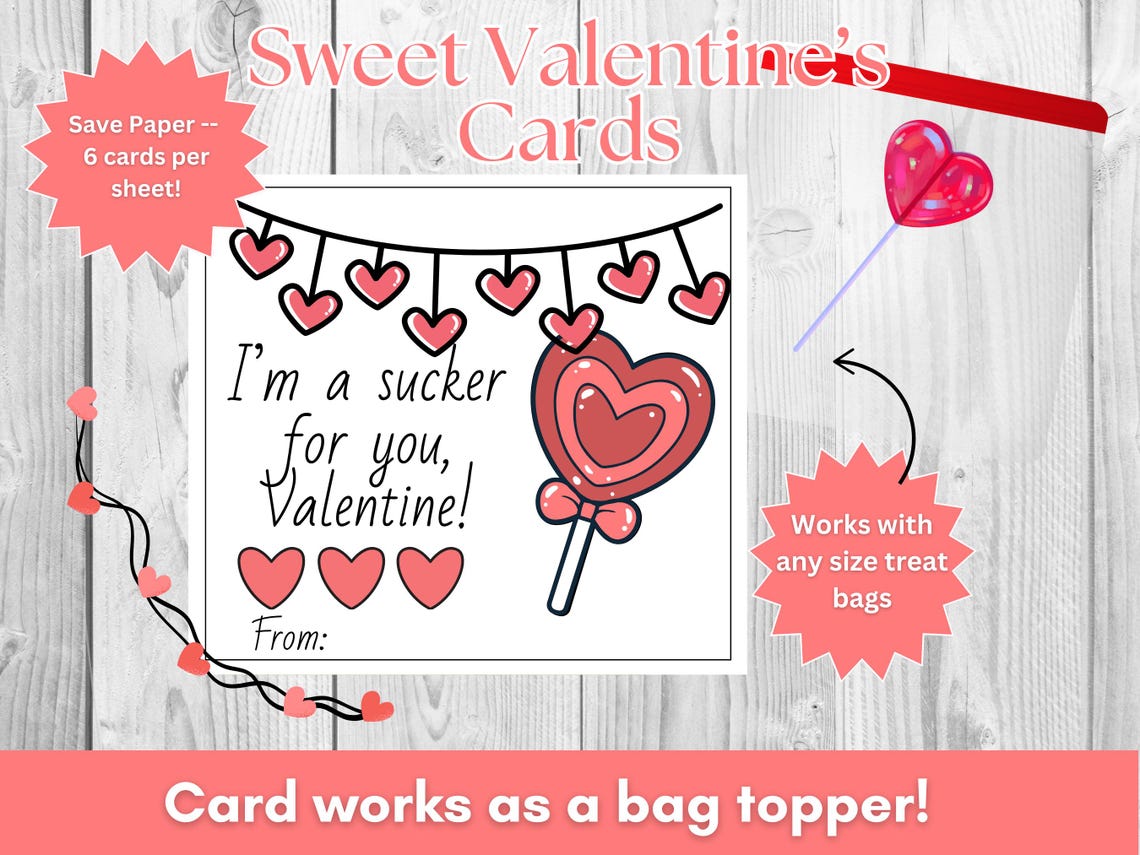 Printable Classroom Valentine's Cards | Kid's Valentine's Day Cards ...