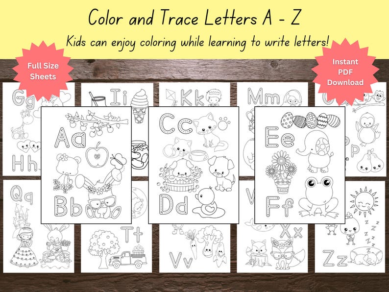 Letters A-Z Color and Trace Activity | Upper Case Letter Tracing ...