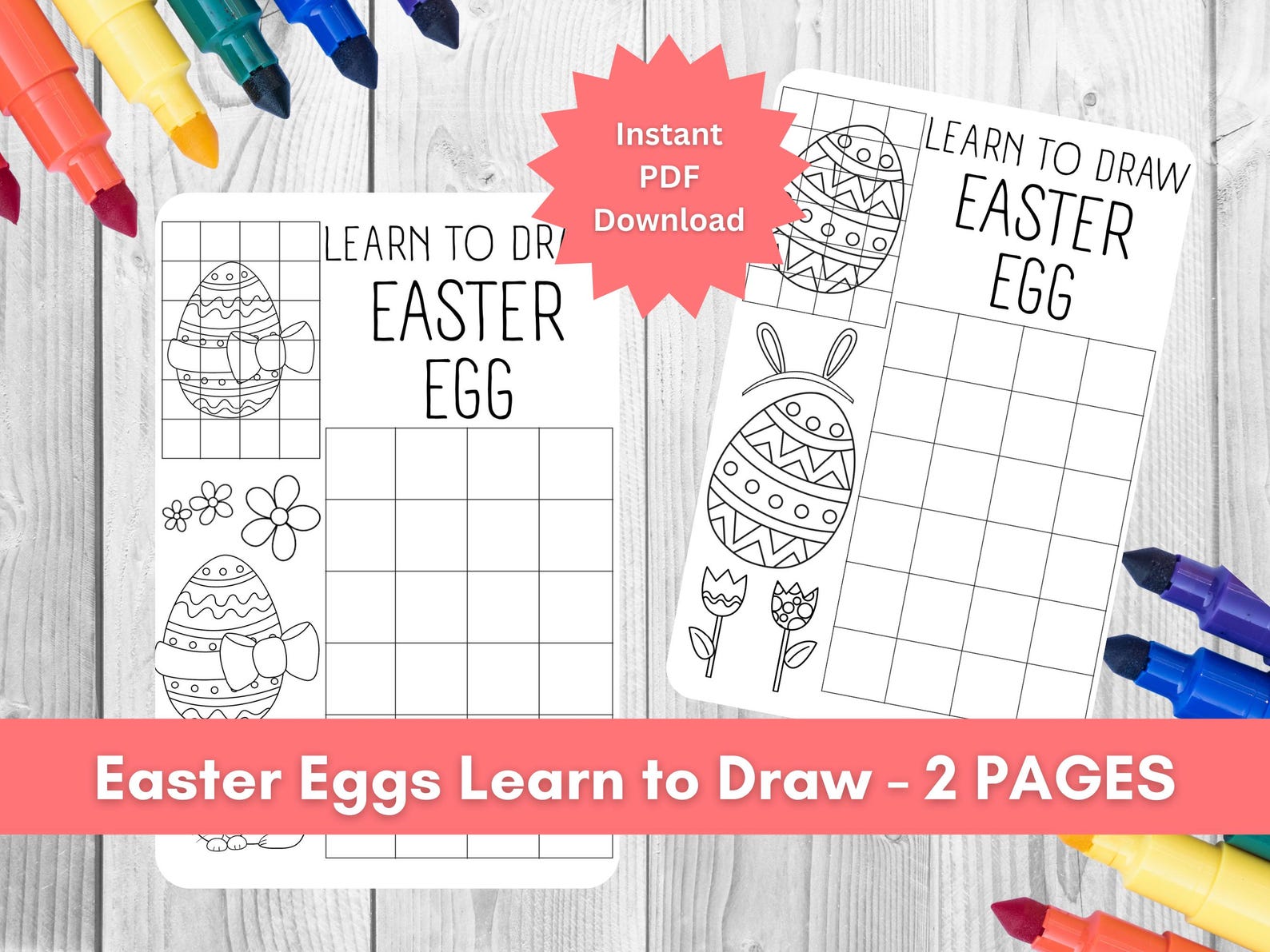 Printable Learn to Draw Easter Activity – Fun Kids Drawing & Coloring ...