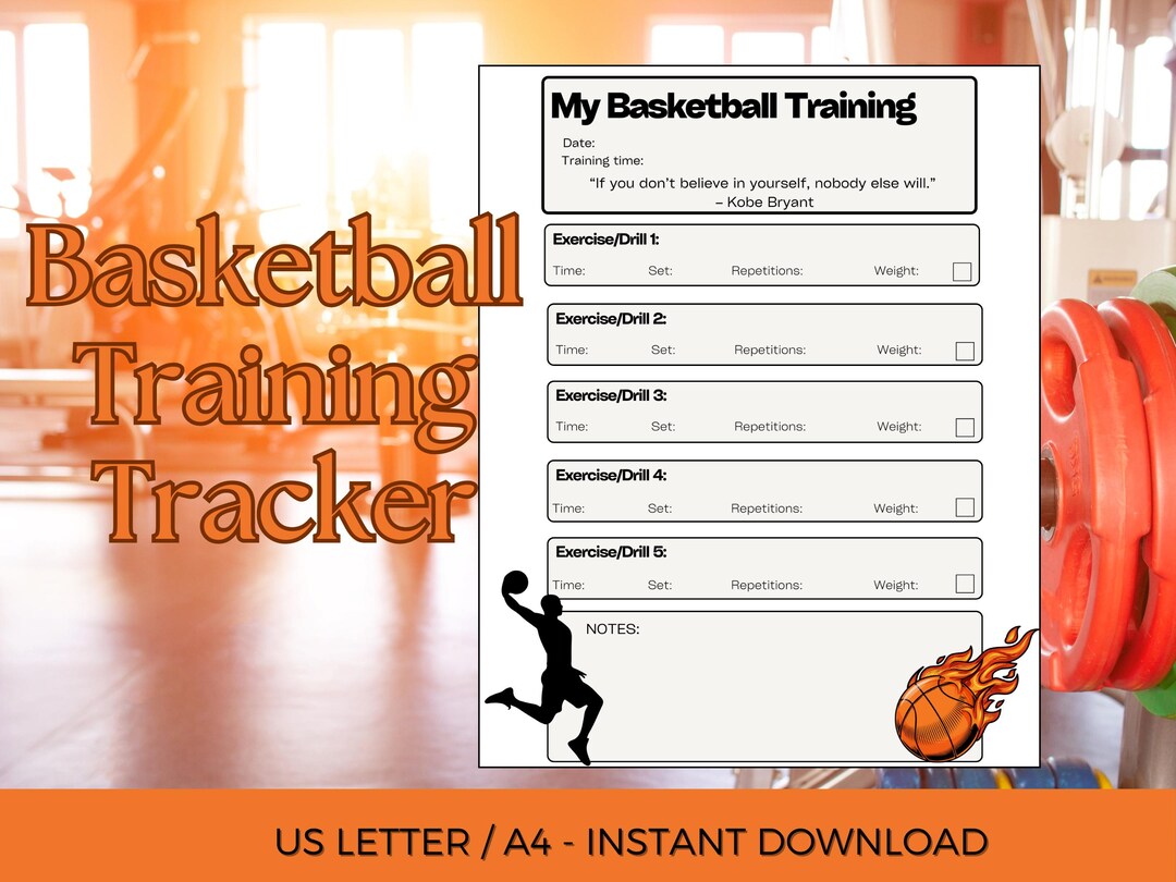 Printable Basketball Training Tracker – Coach Planner & Athlete Workout ...