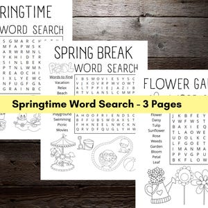 Printable Word Search | Spring Activity and Coloring Page | Printable ...