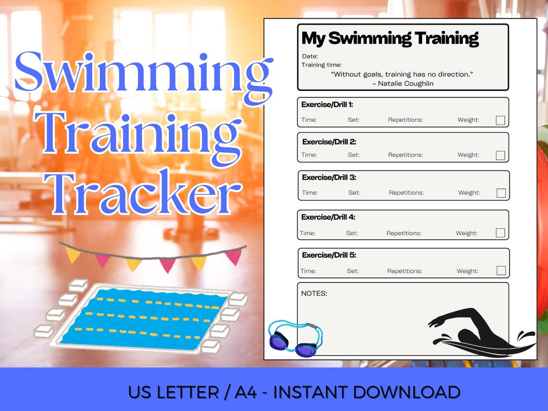 Printable Swimming Training Tracker – Coach Planner & Athlete Workout Log, Digital Training Plan ...