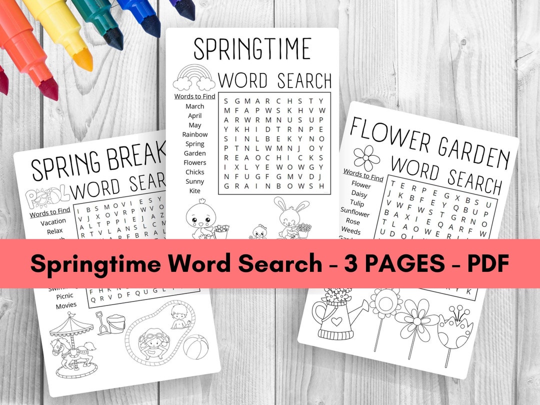 Printable Word Search | Spring Activity and Coloring Page | Printable ...
