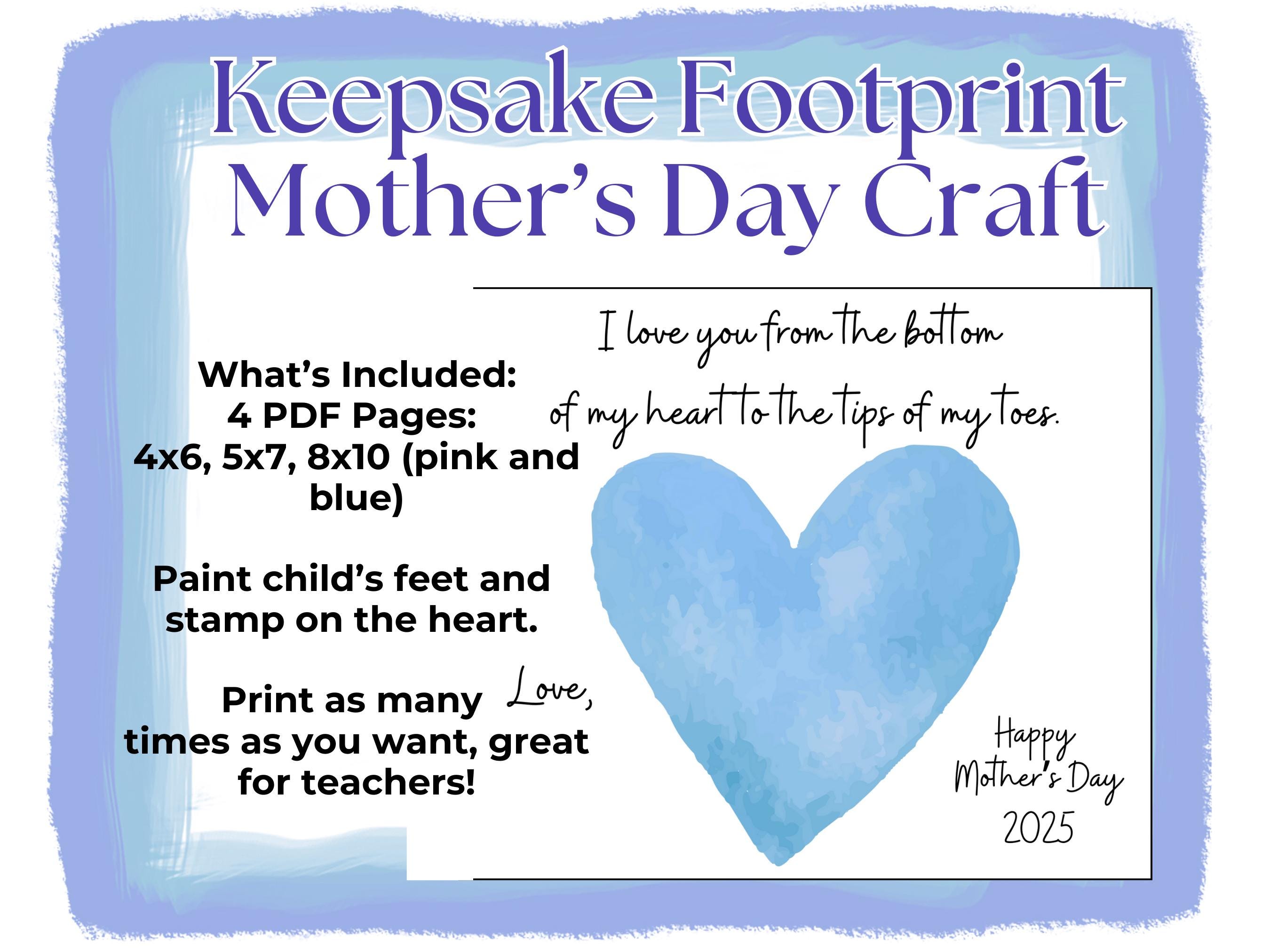 Printable Mother’s Day Footprint Art – DIY Keepsake Craft for Kids ...