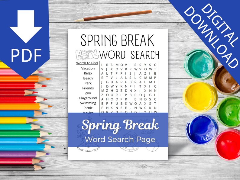 Printable Word Search | Spring Activity and Coloring Page | Printable ...