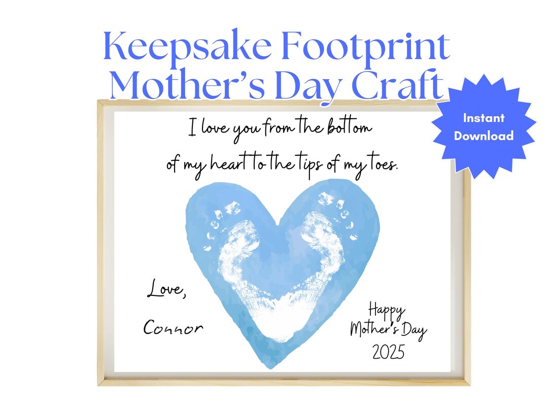 Printable Mother’s Day Footprint Art – DIY Keepsake Craft for Kids ...