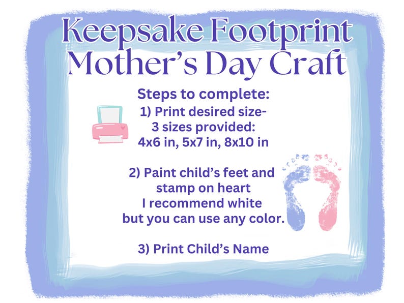 Printable Mother’s Day Footprint Art – DIY Keepsake Craft for Kids ...