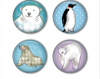 Arctic Animals Clipart Winter Animals Clip Art Polar Bear | Etsy