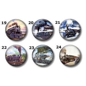 Train Magnets or Pins Choose Your Own Set of 6, Train Buttons ...