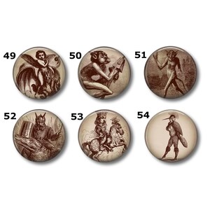 Demon Magnets or Pins Choose Your Own Set of 6, Demon Buttons ...