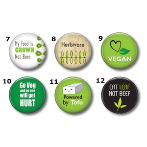 Vegan magnets or pins Choose your own set of 6 vegan | Etsy