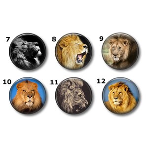 Lion Magnets or Pins Choose Your Own Set of 6, Lion Buttons ...