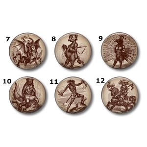 Demon Magnets or Pins Choose Your Own Set of 6, Demon Buttons ...