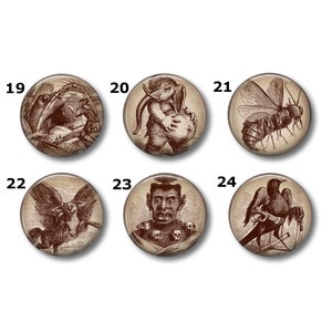 Demon Magnets or Pins Choose Your Own Set of 6, Demon Buttons ...