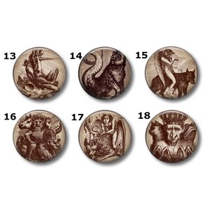 Demon Magnets or Pins Choose Your Own Set of 6, Demon Buttons ...