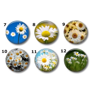 Daisy Magnets or Pins Choose Your Own Set of 6, Daisy Buttons ...