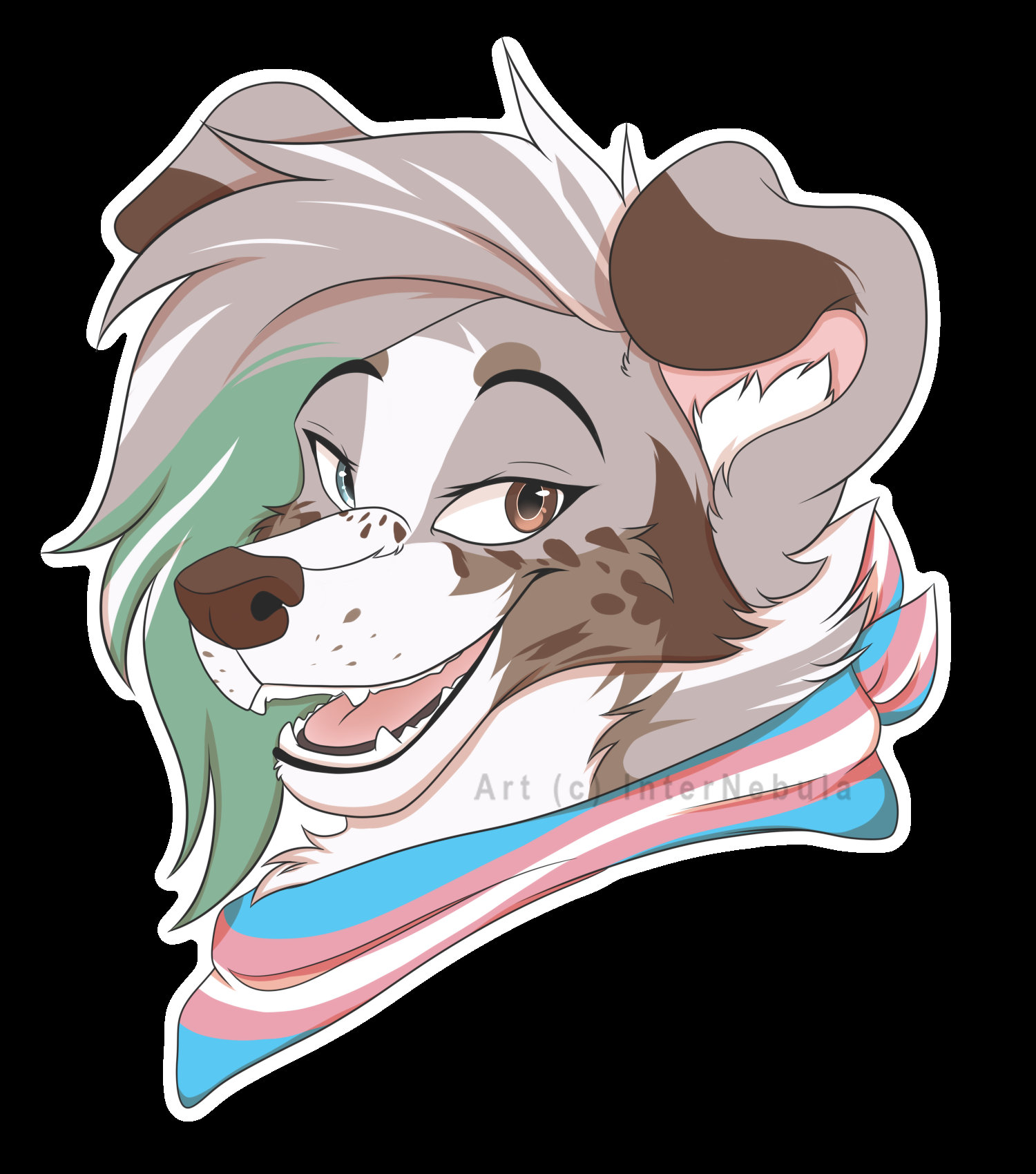 Furry Fursona Icon Badge Digital Art Original Character Con Convention ...