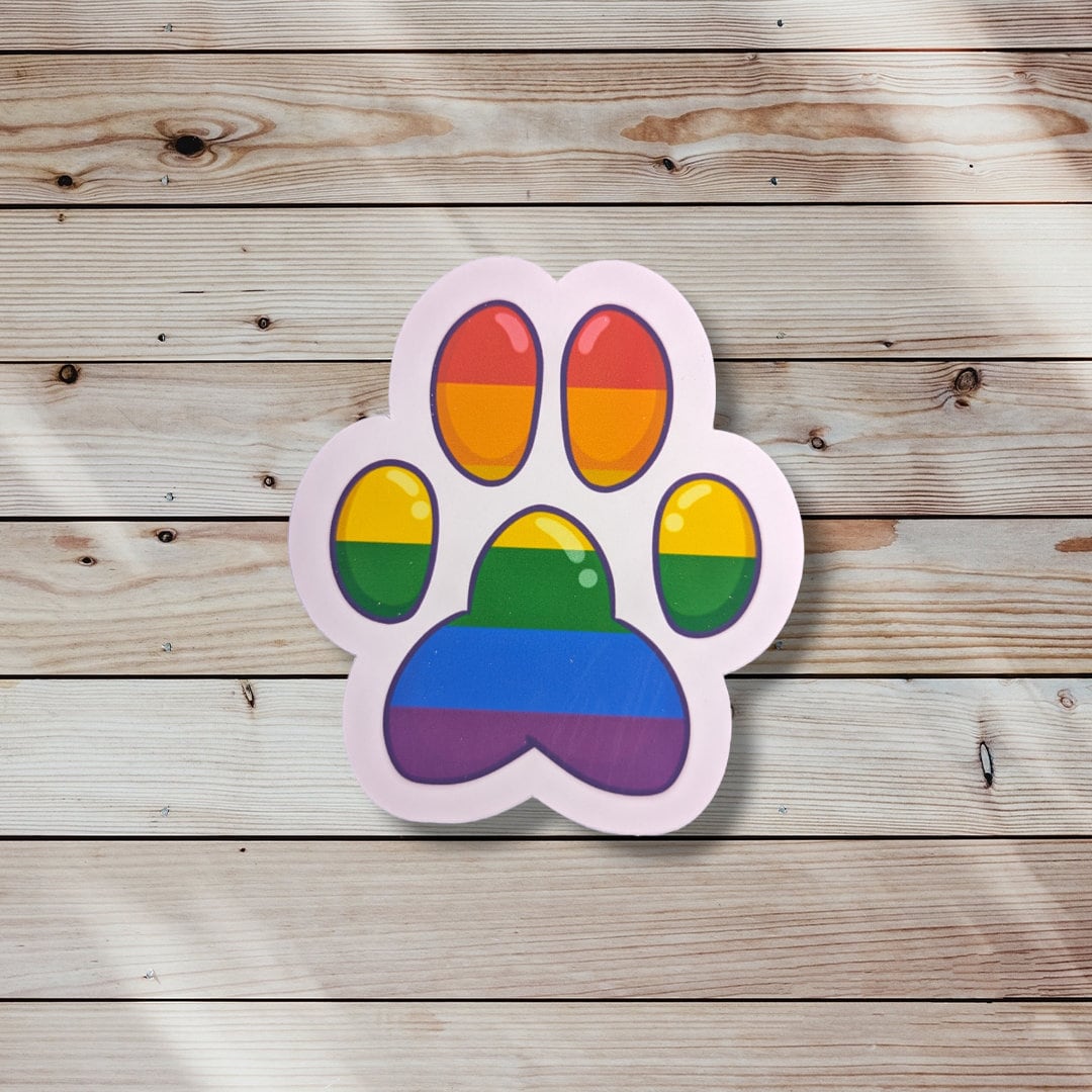 LGBTQIA Pride Flag Paw Print Stickers, Furry, Cute, Animal, Pet, Pride ...