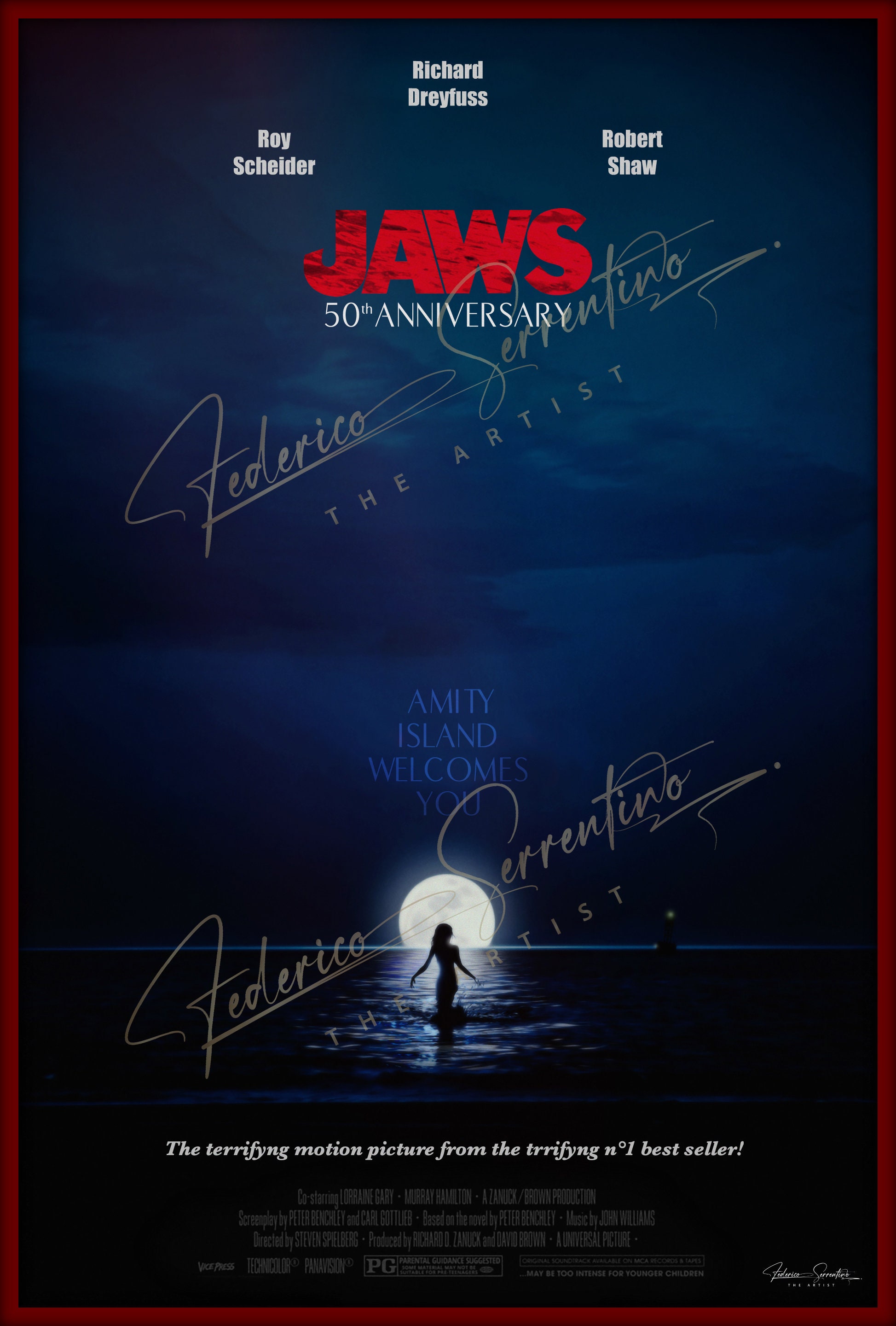 Jaws 50th Anniversary Fan Made Poster / Jaws 50th Anniversary Fan Made ...