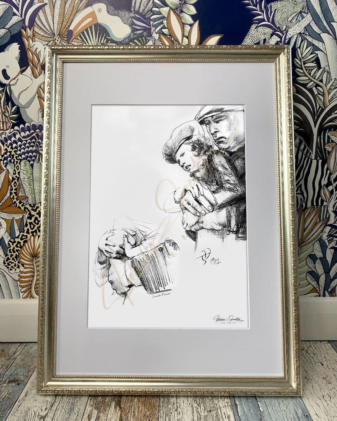 Titanic - Cora and Grandpa Sketch Portrait / Titanic - Portrait of Cora ...