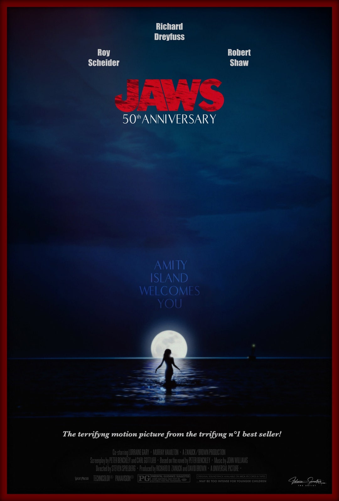 Jaws 50th Anniversary Poster Jaws 50th Anniversary Fan Made - Etsy