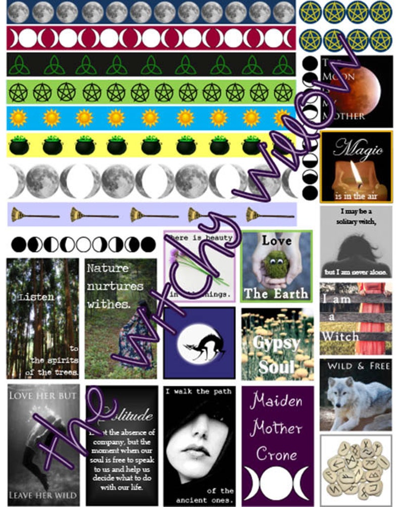 100 Pagan Witch Planner Stickers PRINTABLE PDF - Etsy