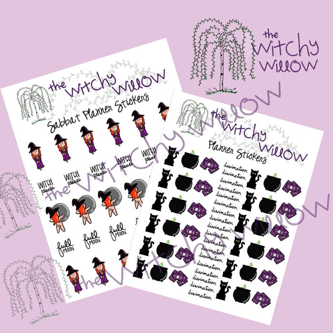 Witchy Pagan Planner Stickers- PRINTABLE PDF - Etsy