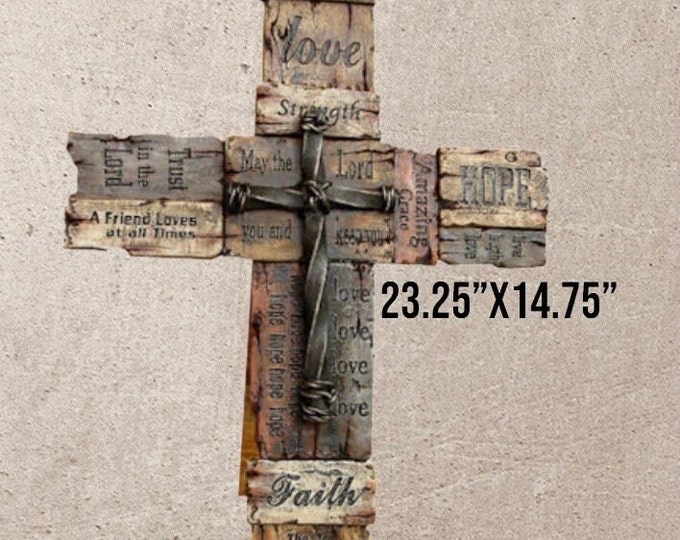 Large Faith Wall Cross Bible Scripture - Etsy