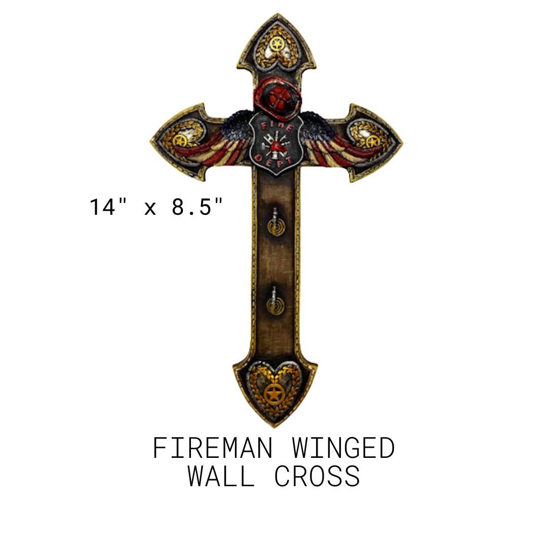 Fireman Winged Wall Cross - Etsy