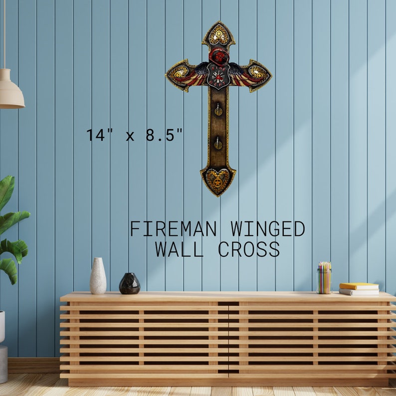 Fireman Winged Wall Cross - Etsy