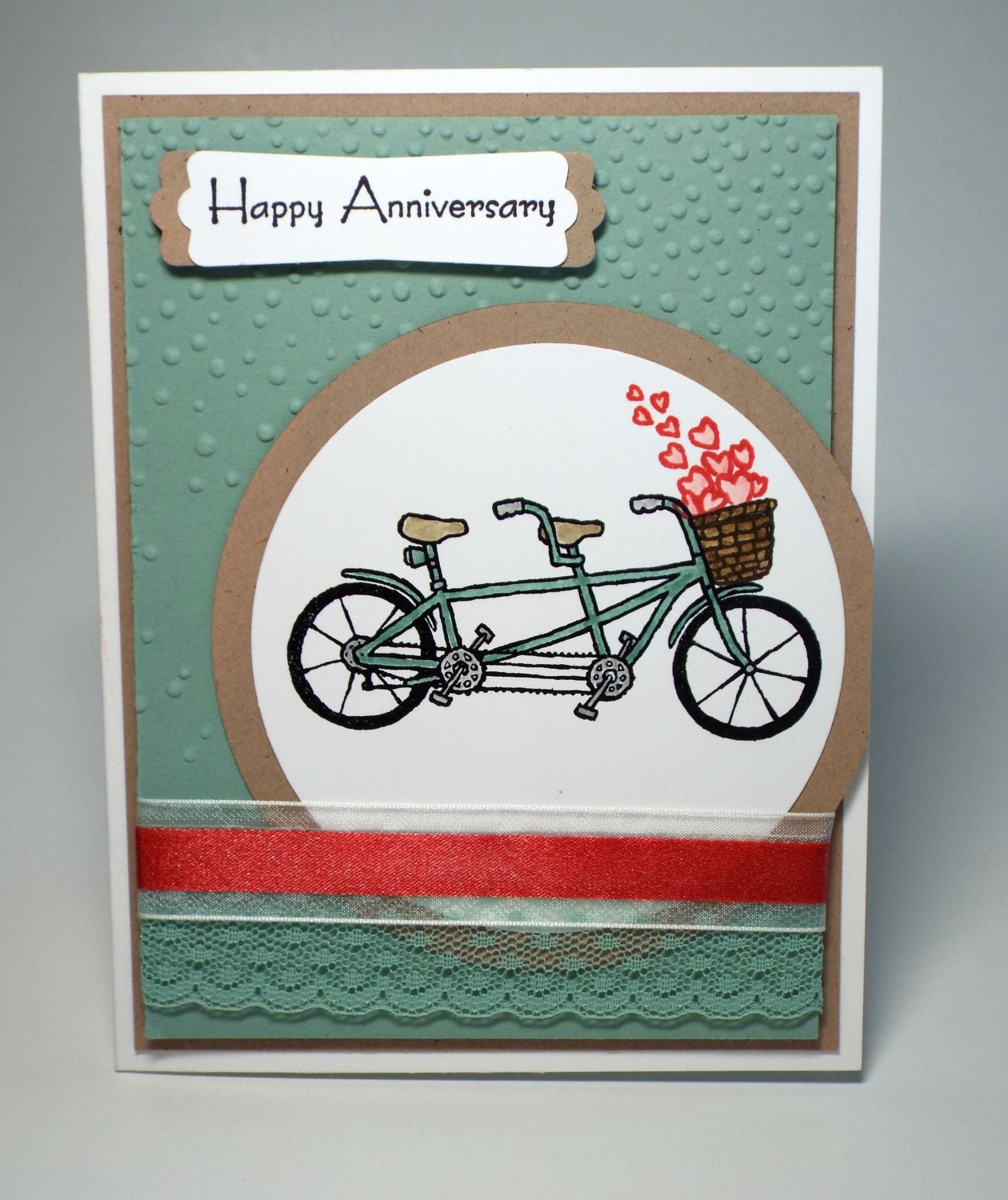 Handmade Tandem Bicycle Happy Anniversary Card, Congratulations ...