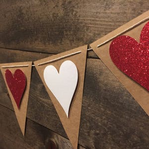 Heart Banner | Heart Garland | Glitter Hearts | Valentines Day Banner ...