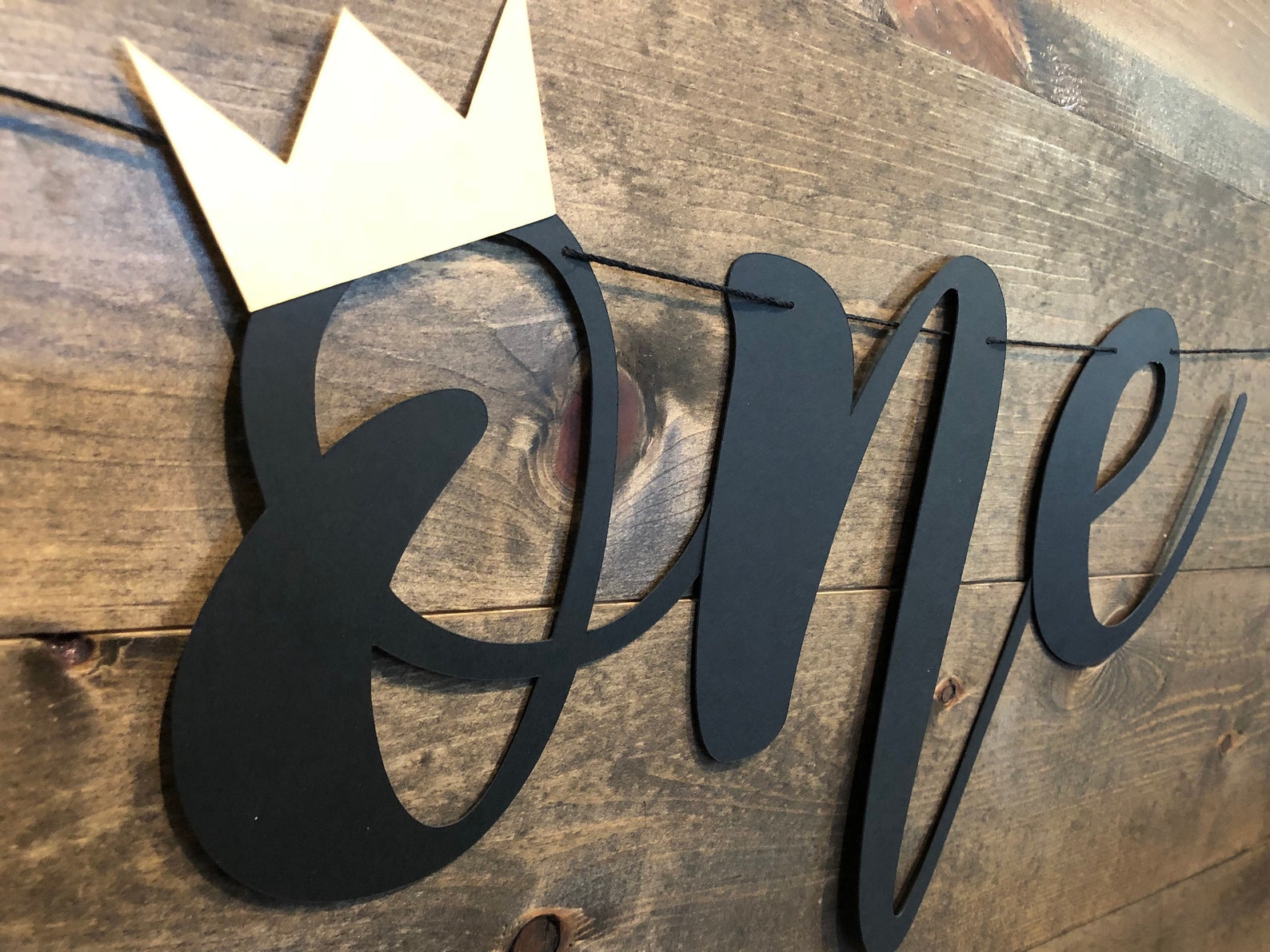 One Banner One Banner With Gold Crown First Birthday | Etsy