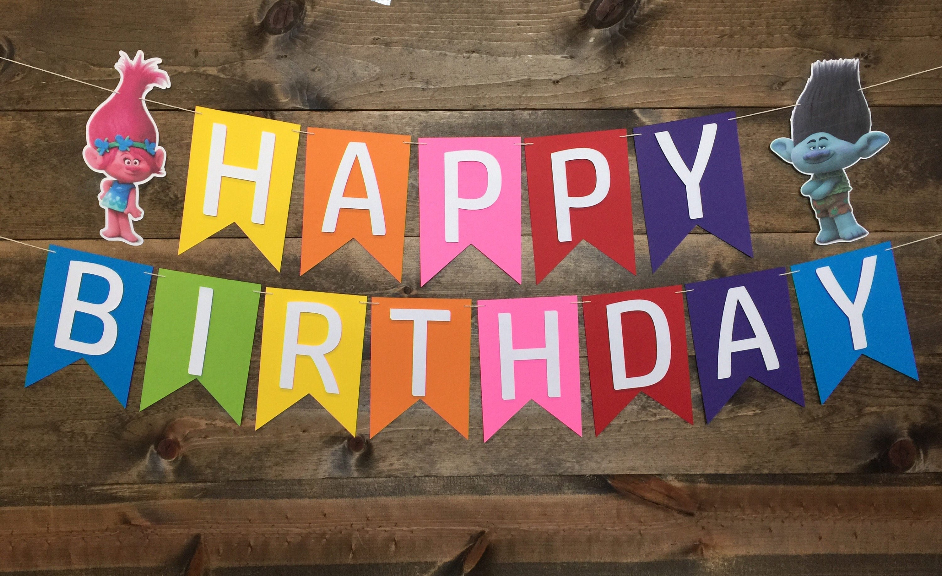 Trolls Banner Poppy Branch Trolls Party Decor Trolls - Etsy