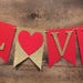 Love Banner Valentines Day Decorations Photo Prop Glitter Banner Heart ...