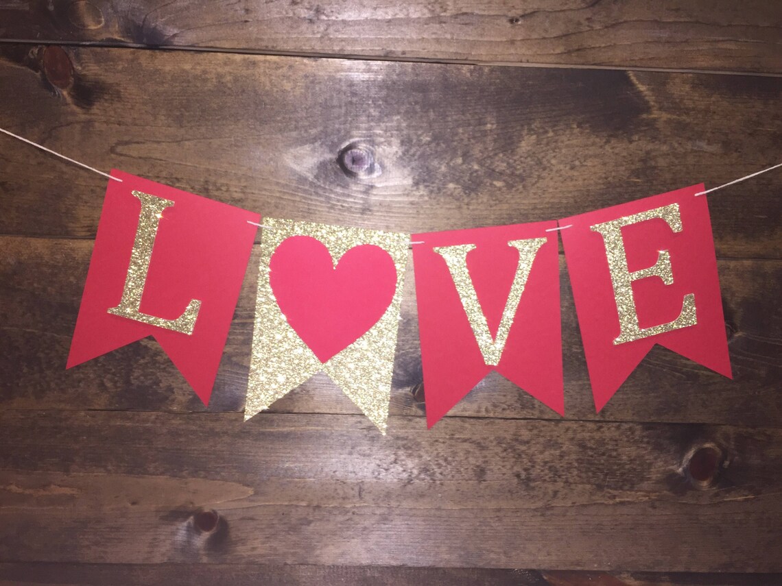 Love Banner Valentines Day Decorations Photo Prop - Etsy