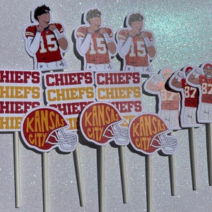 Chiefs Cupcake Toppers: Patrick Mahomes, NFL Football Decor - Etsy