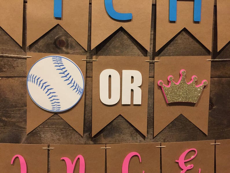 Pitcher or Princess Banner Gender Reveal Banner Baby - Etsy