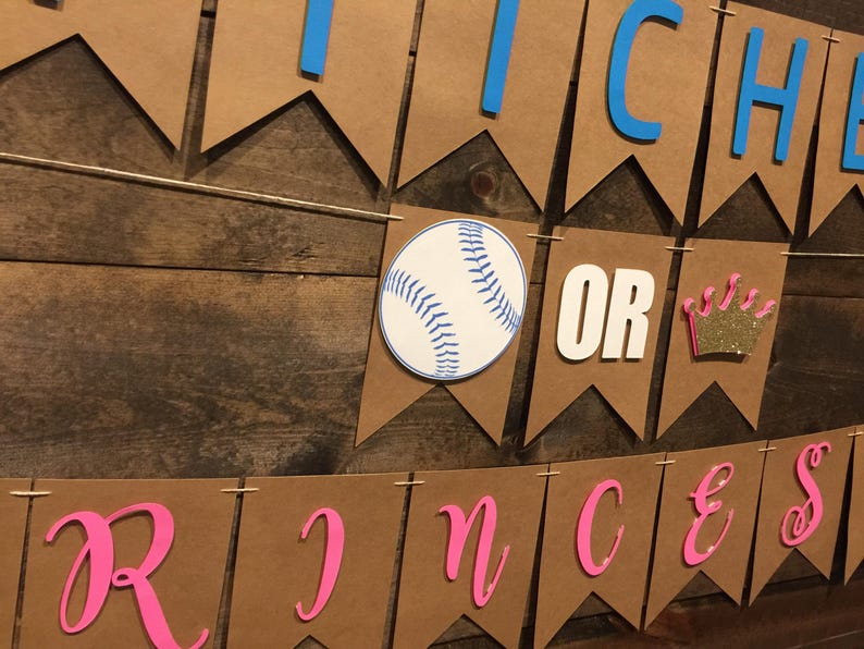 Pitcher or Princess Banner Gender Reveal Banner Baby - Etsy