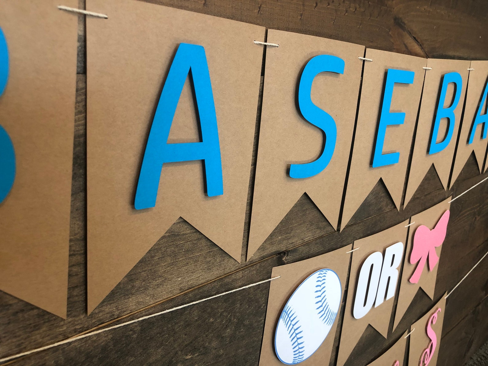 Baseball or Bows Banner Gender Reveal Banner Baby Shower - Etsy